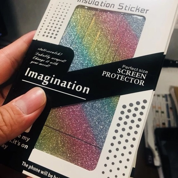 Accessories | Iphone 8 Plus Rainbow Matte Glitter Decal | Poshmark